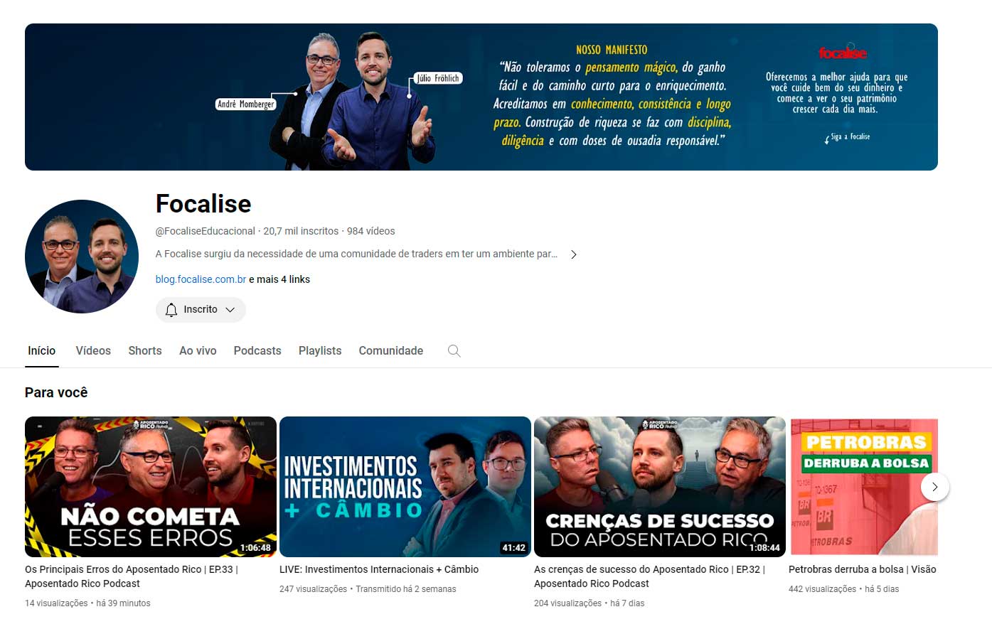 Parabéns! Você está inscrito – Focalise